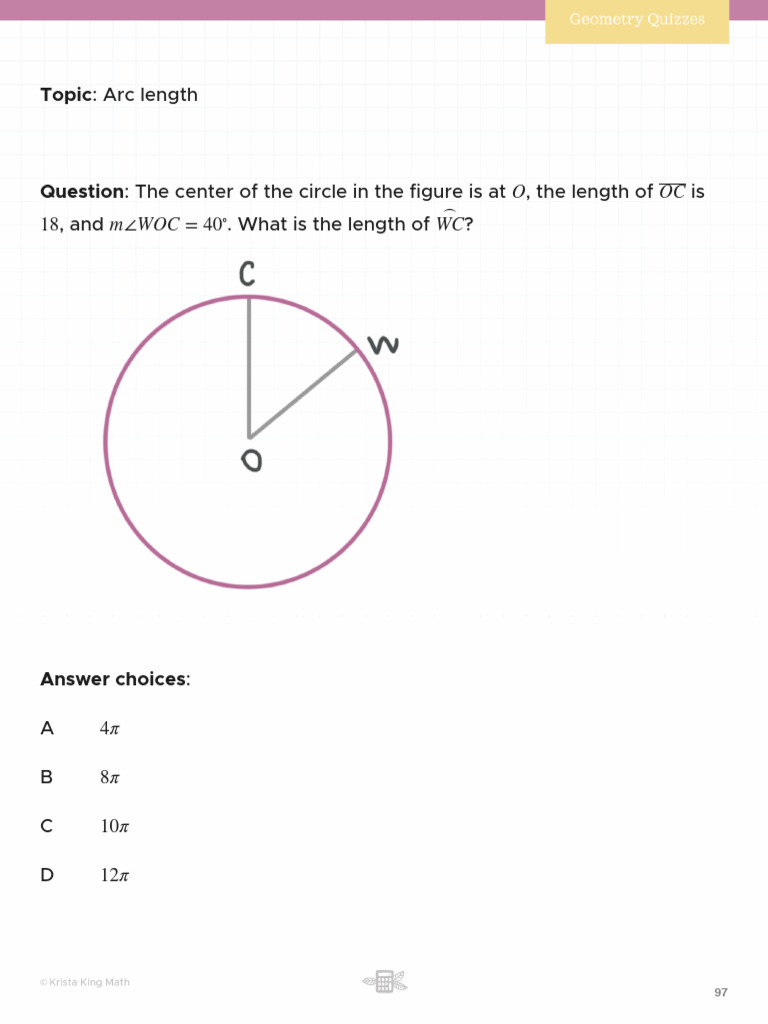 03 Arc length | PDF | Trigonometry | Elementary Mathematics