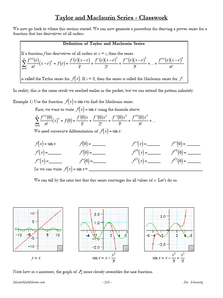 Taylor and Maclaurin Series Guide | PDF | Power Series | Mathematical Analysis