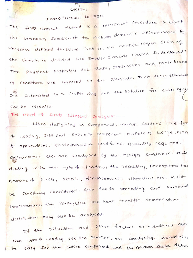 FEM unit 1 | PDF