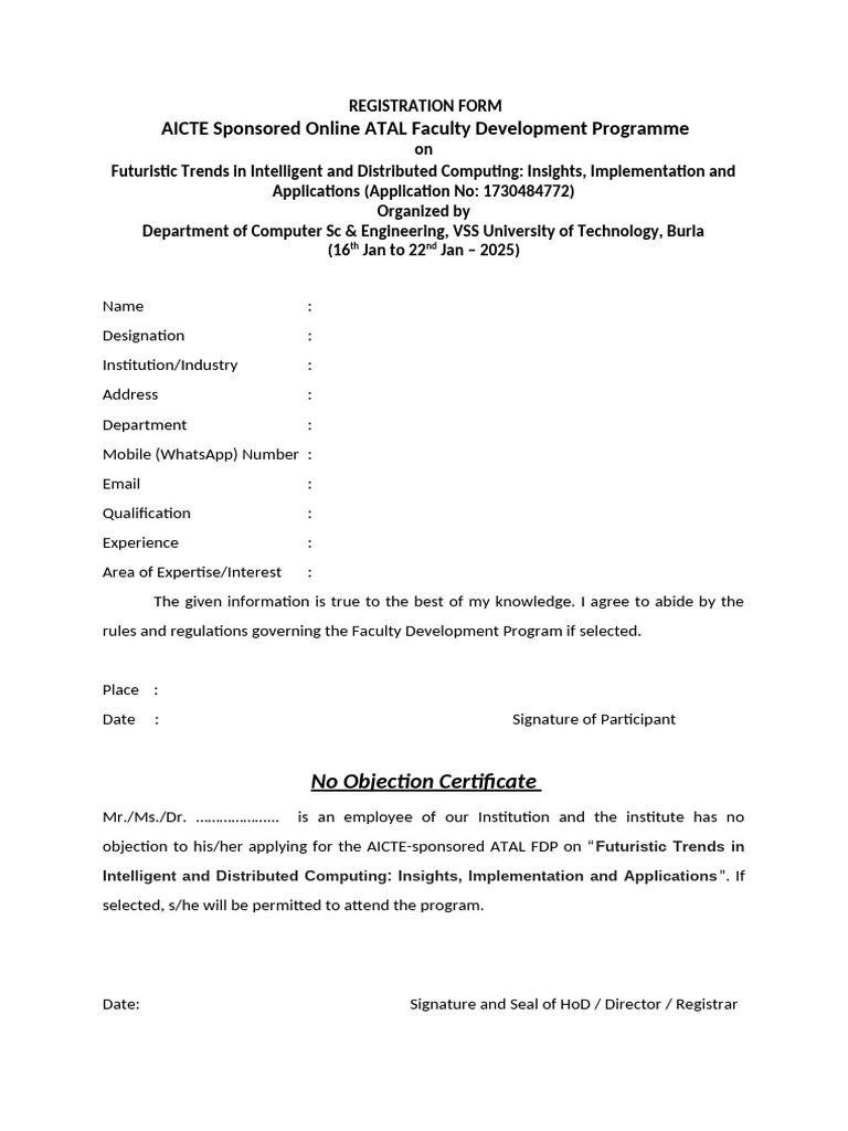 NOC-for-ATAL FDP - VSSUT | PDF