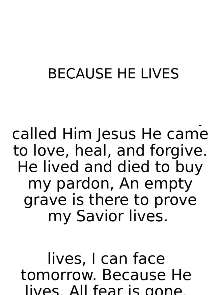Because He Lives: A Message of Hope | PDF
