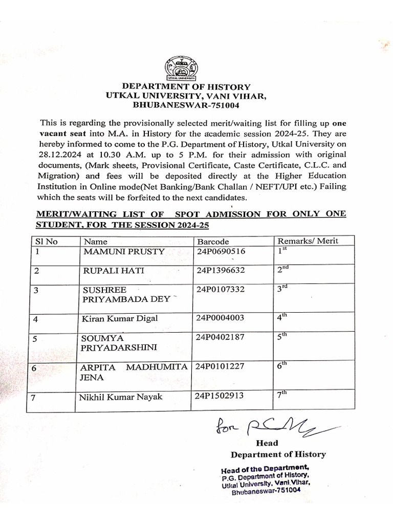 Spot Admission Phase II | PDF