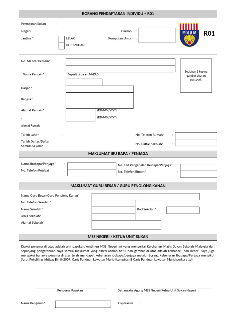 Borang R01 - 1 | PDF