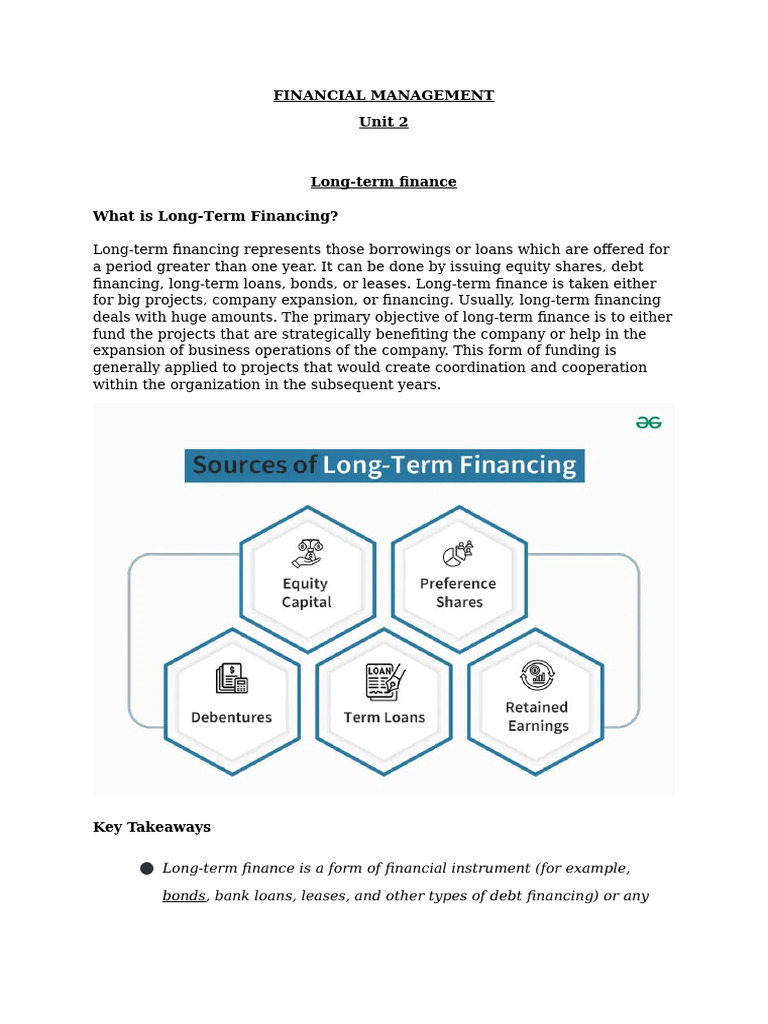 Long-Term Financing Overview | PDF | Leverage (Finance) | Stocks