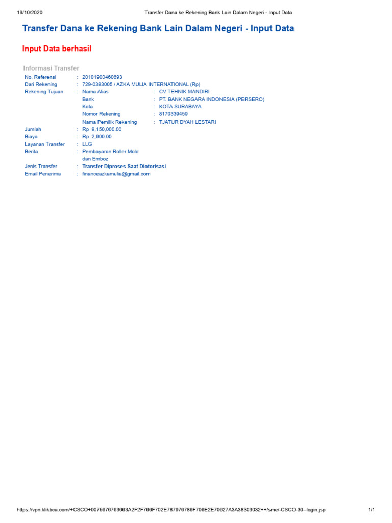 Pembayaran Roller Mold Dan Emboz | PDF