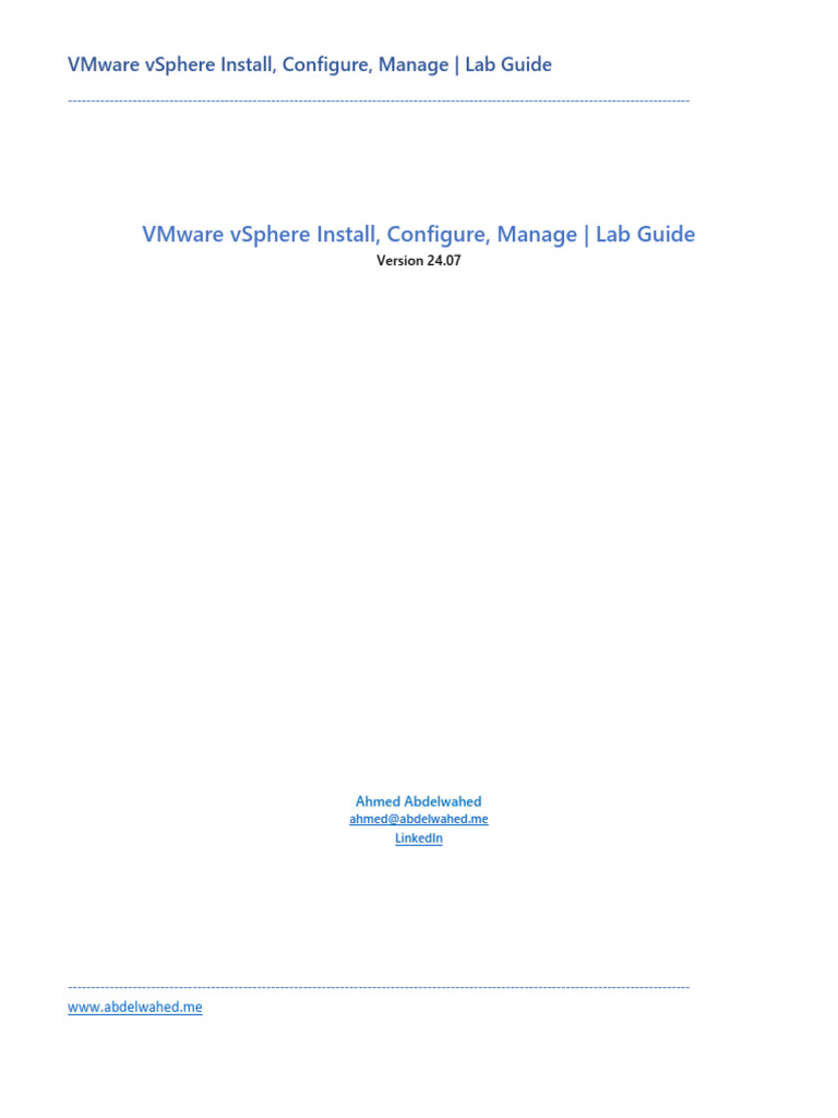 VMware VSphere Install Configure Manage V8 Lab 1734890594 | PDF | Virtual Machine | Cloud Computing