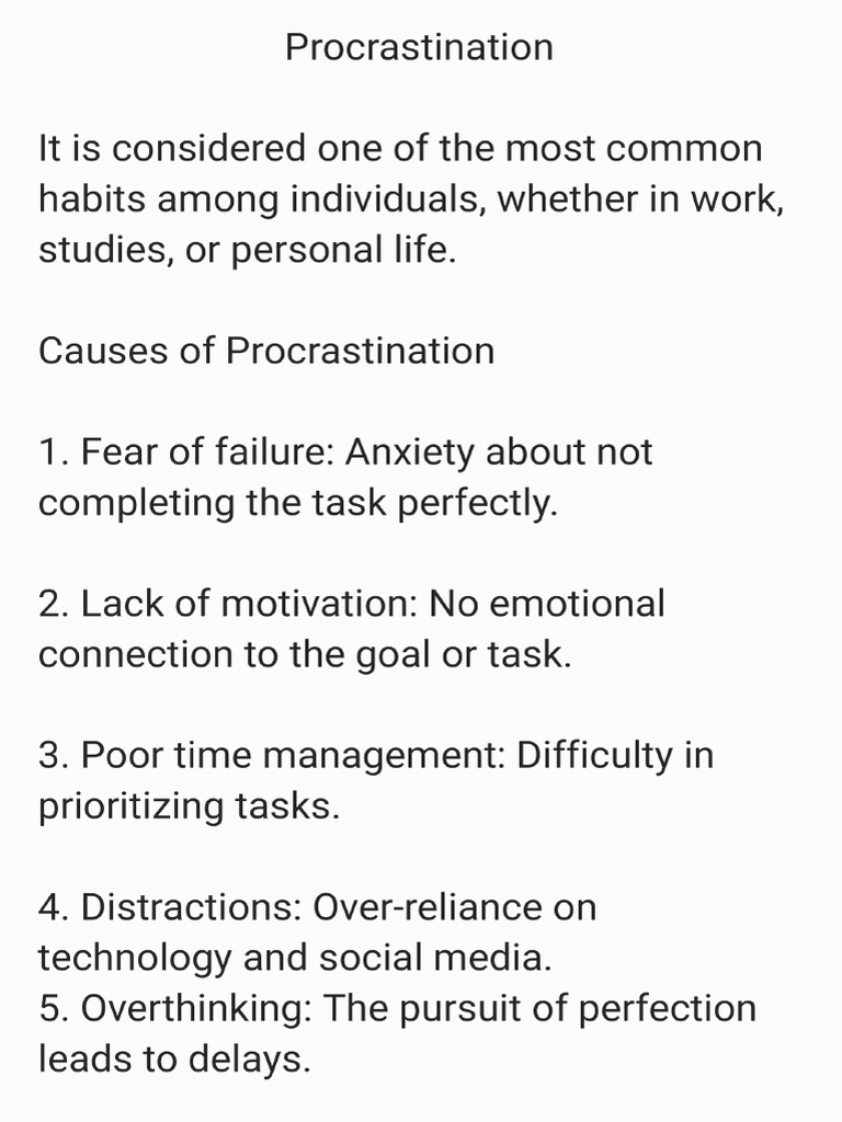 Procrastination | PDF