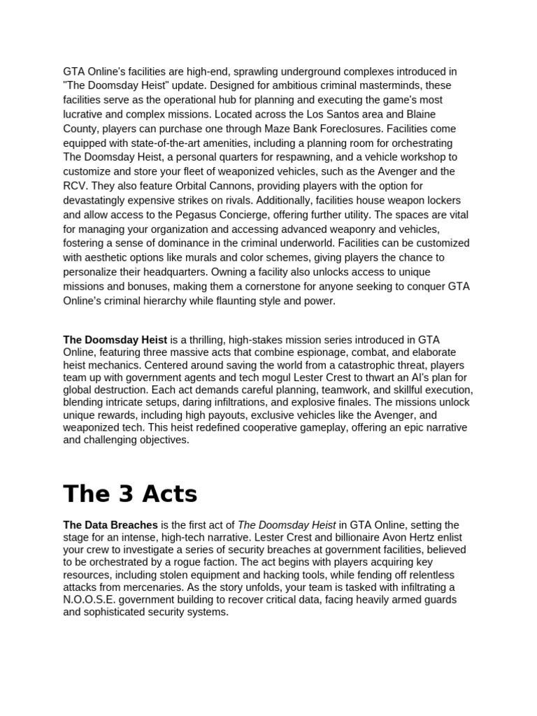 Doomsday Heist | PDF | Fortification