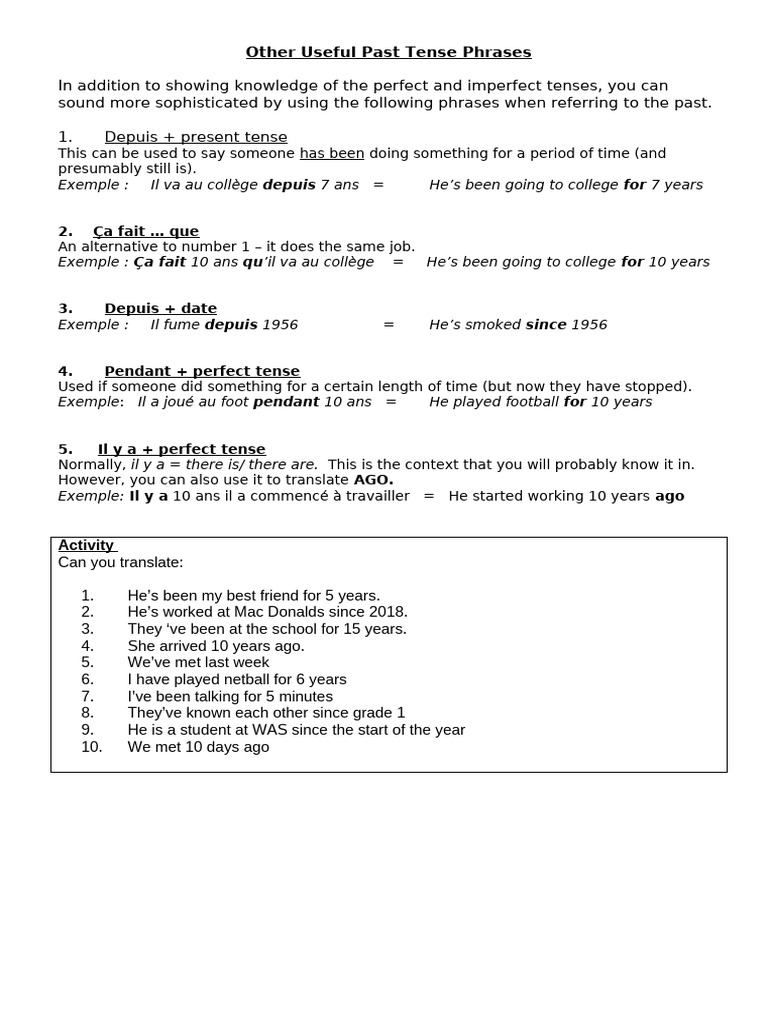 3 1usefulPastTensePhrases | PDF