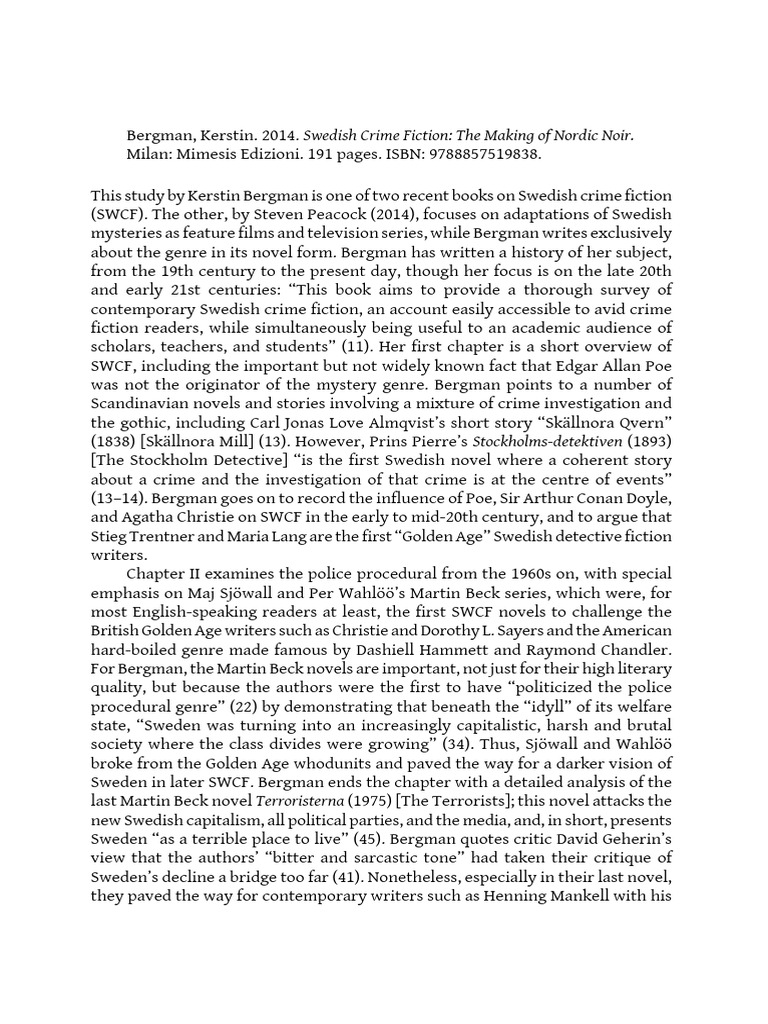 nordic noire | PDF | Martin Beck | Crime Fiction