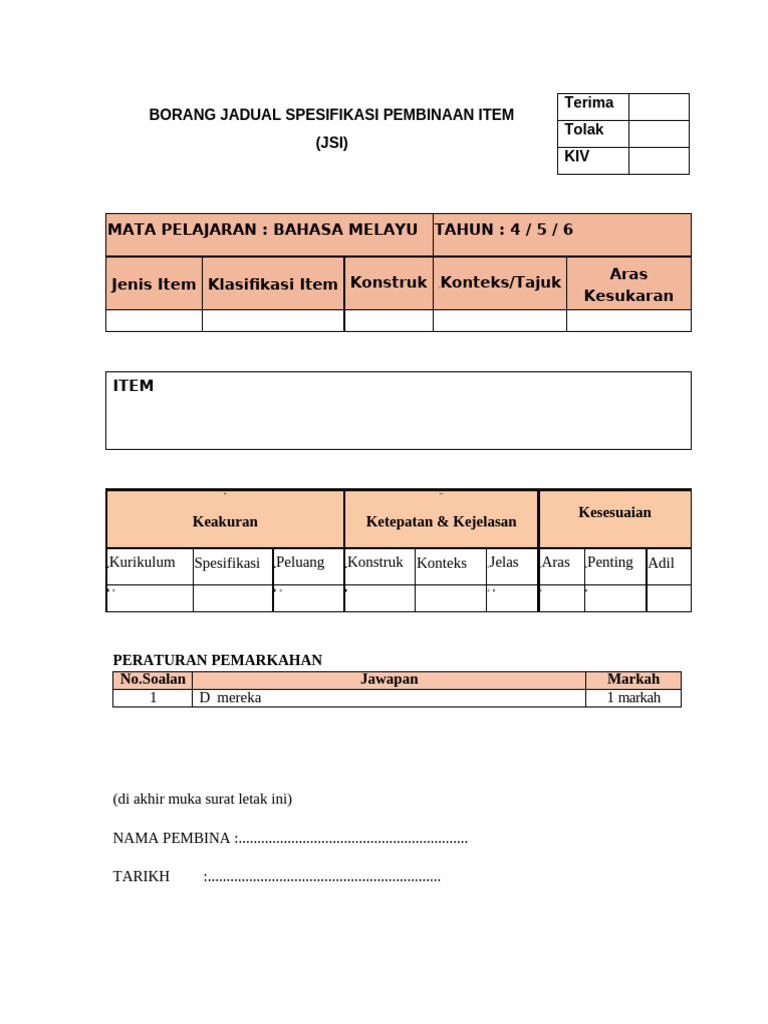 Tapak JSI BM 2024 | PDF
