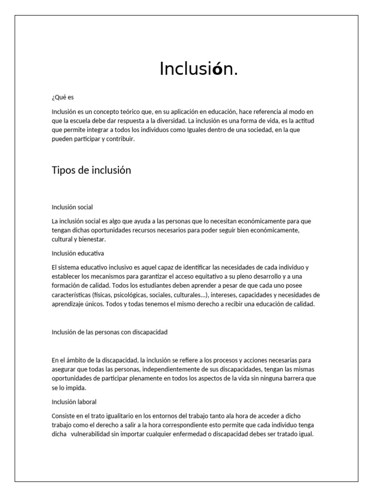 Inclusión | PDF | Inclusión (Educación) | Invalidez