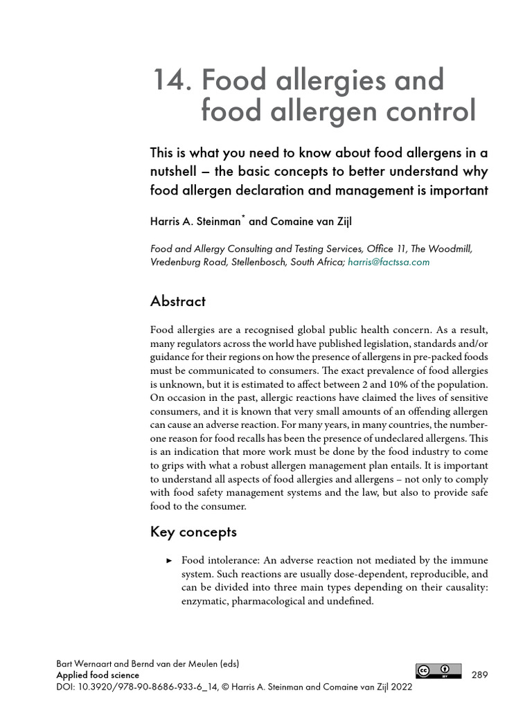 Food Allergies: Management & Control Guide | PDF | Allergy | Food Allergy