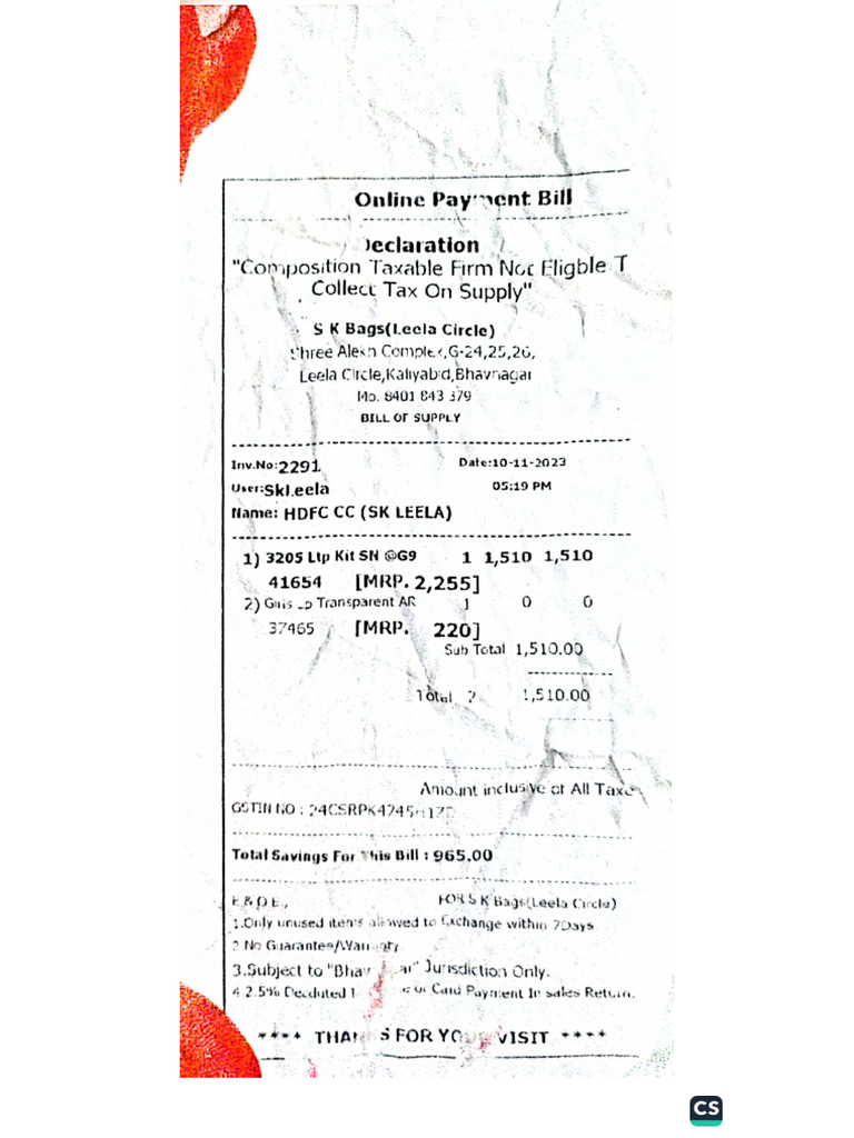 SK BAG BILL | PDF