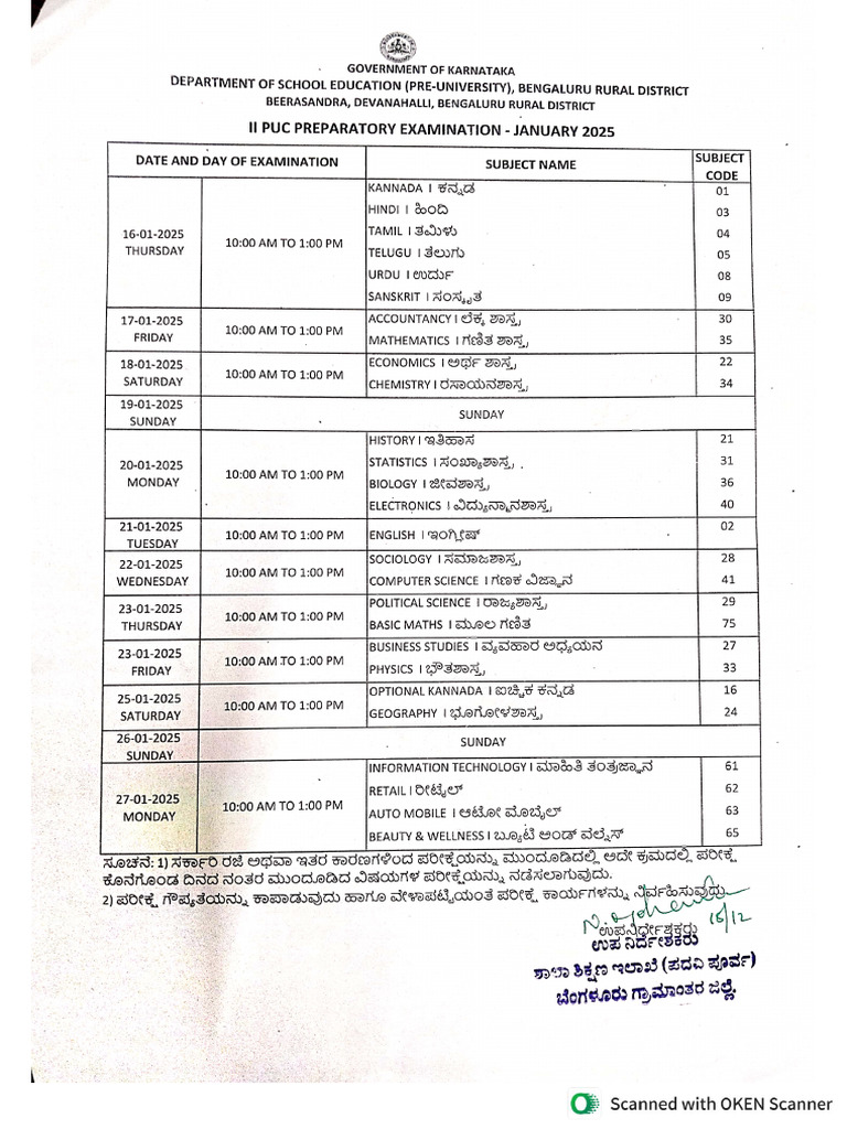 Ii Puc Preparatory Examination January 2025 | PDF