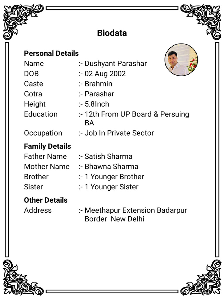 Biodata 1 | PDF