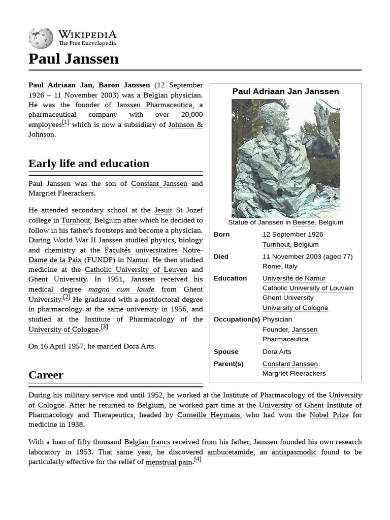 Paul_Janssen | PDF | Pharmacology