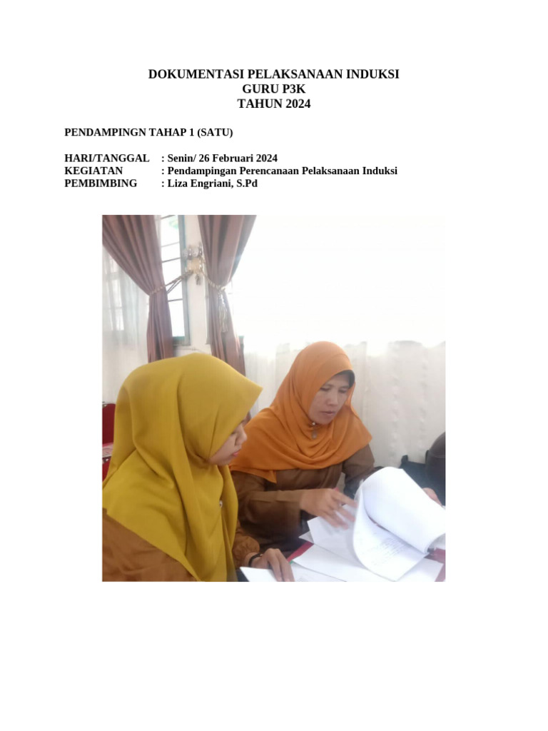 Dokumentasi Pelaksanaan Induksi HFZ | PDF