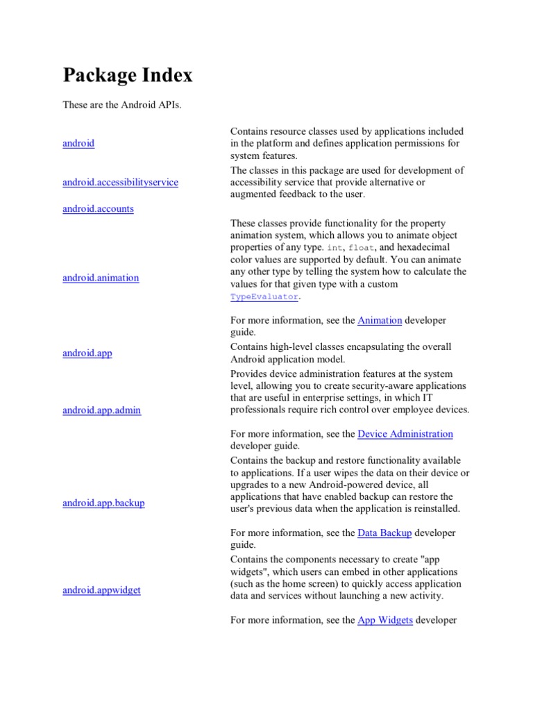 Android Reference Metrial | PDF | Class (Computer Programming) | Array ...