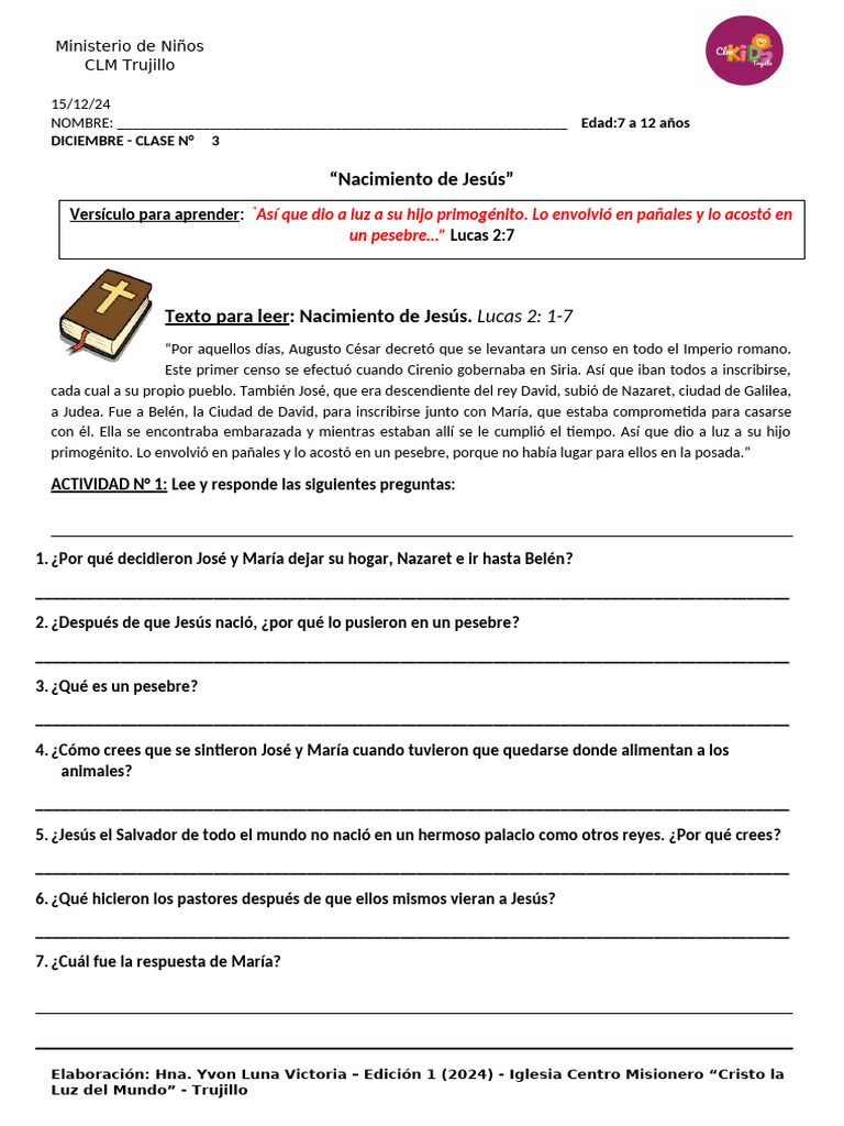TEMA 3 - DIC - Nacimiento de Jesús | PDF | Natividad De Jesus | Jesús