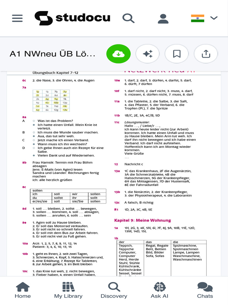 A1 NWneu ÜB Lösungen K7-12 - Übungsbuch Kapitel 7 - 12 Netzwerk Neu A © Ernst Klett Sprachen ...
