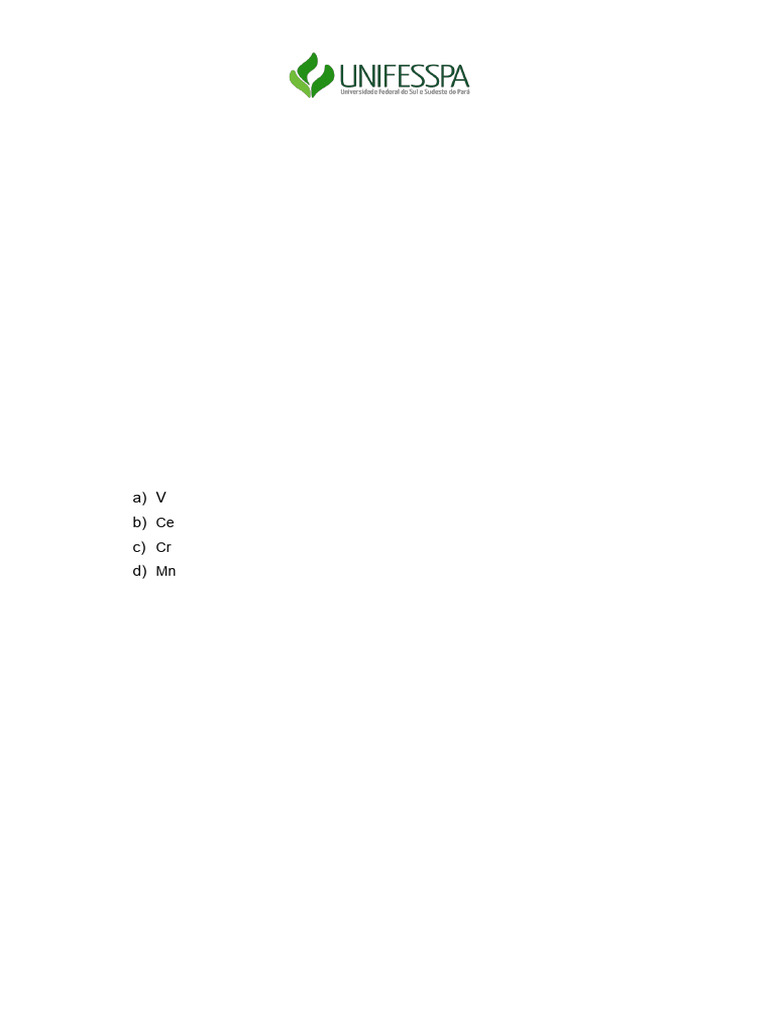 Lista de Exercícios Atividade Avaliativa Complementar | PDF