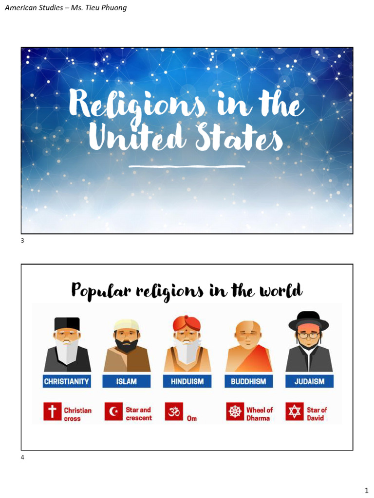 Religions in the USA: Overview and Quiz | PDF