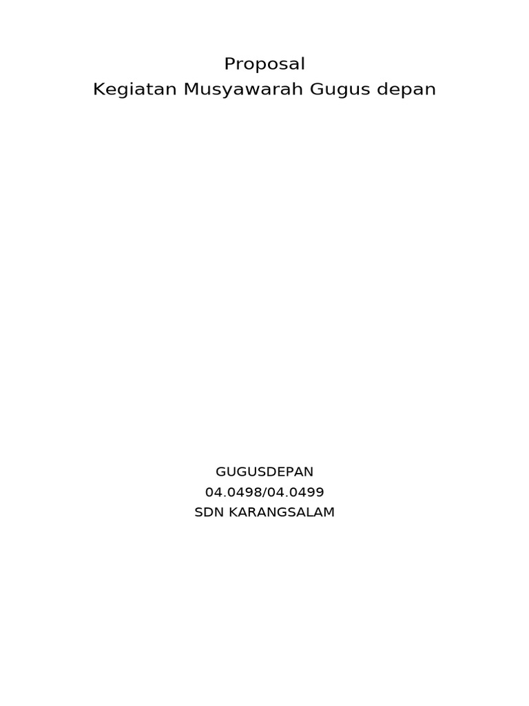 Contoh Proposal - Kegiatan - Musyawarah - Gugus - Depan | PDF