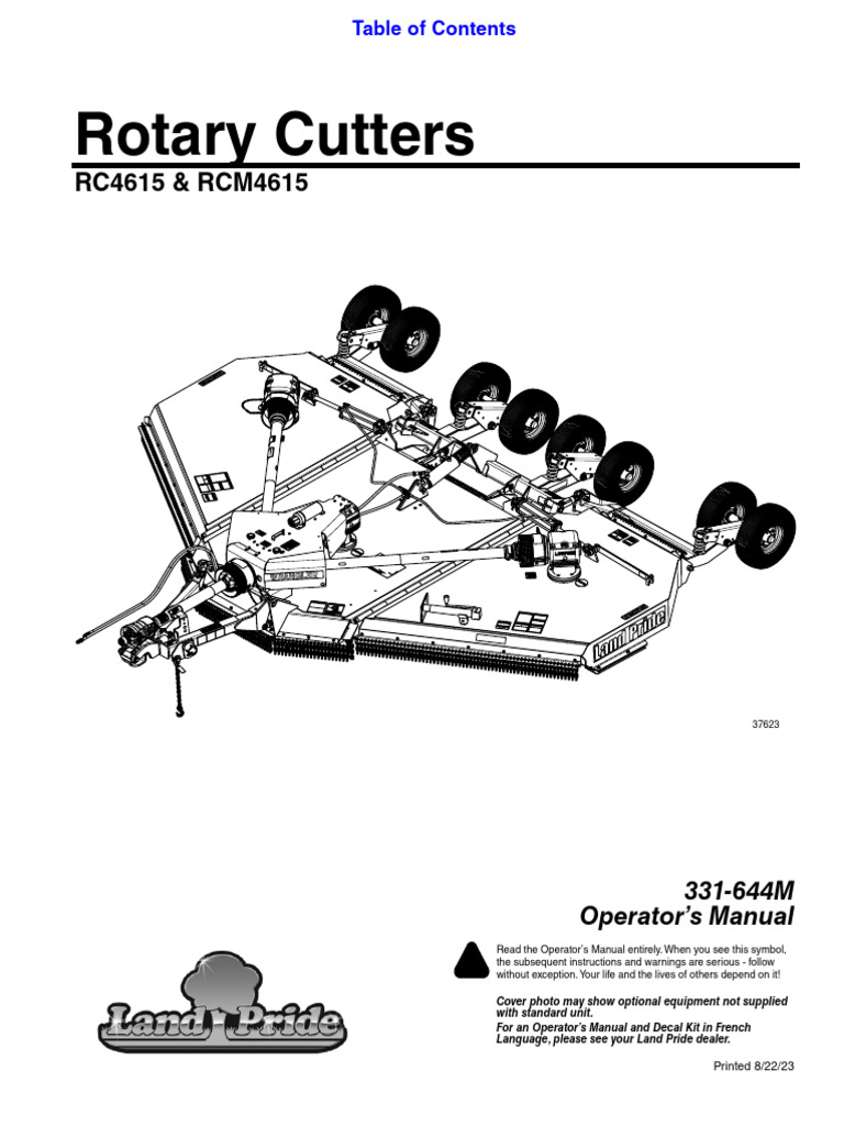 Rotary Cutters: RC4615 & RCM4615 | PDF | Trailer (Vehicle) | Tractor