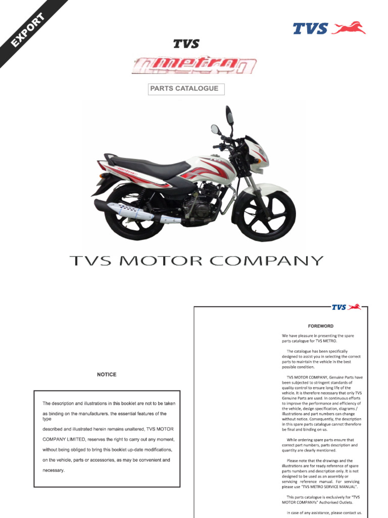 TVS Metro Parts Catalogue-1 | PDF | Piston | Screw