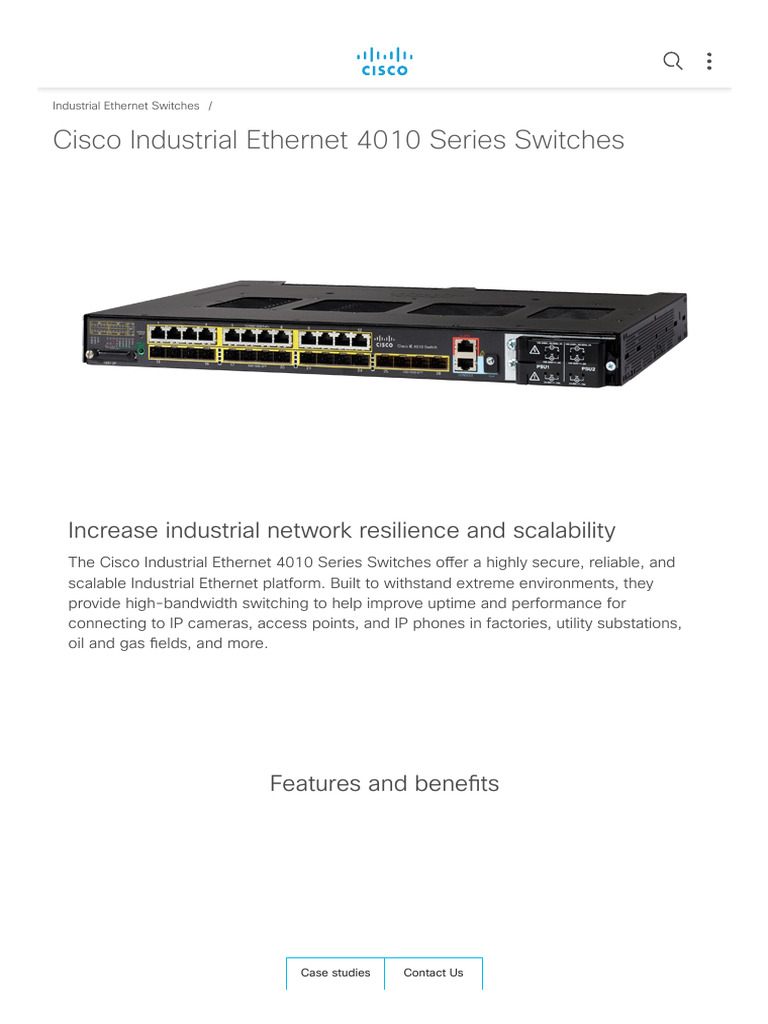 Cisco Industrial Ethernet 4010 Series Switches - Cisco | PDF | Network ...