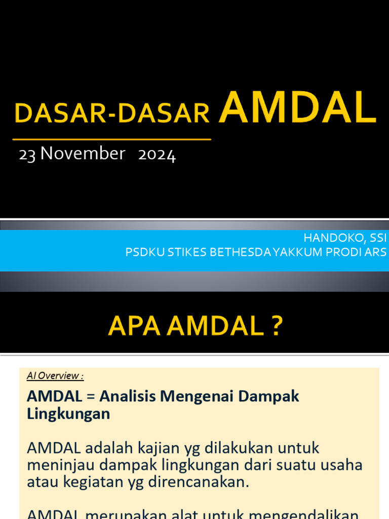 Dasar-Dasar AMDAL dan Aturannya | PDF