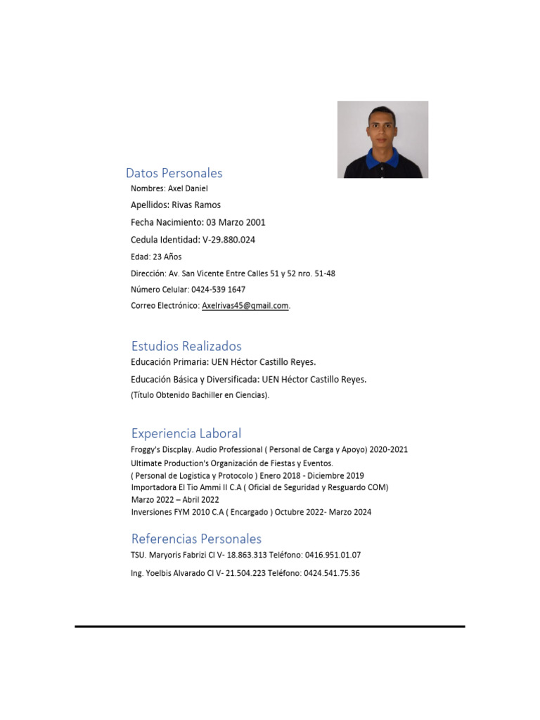 Currículum de Axel Rivas Ramos | PDF