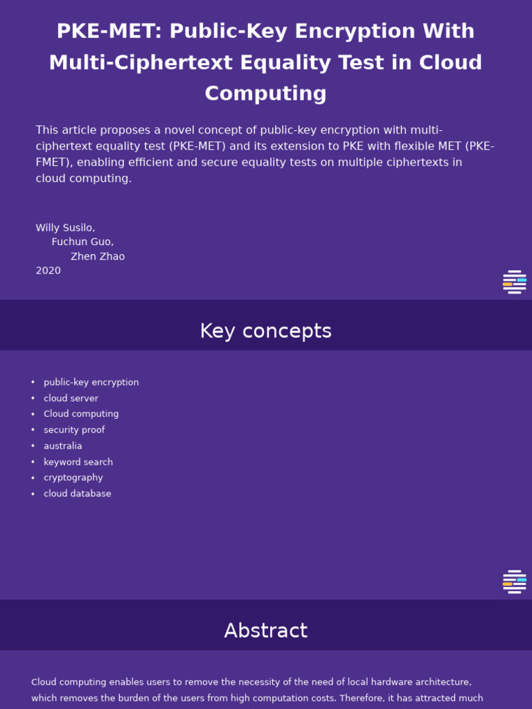 PKE-MET_Public-Key_Encryption_With_Multi-Ciphertext_Equality_Test_in ...