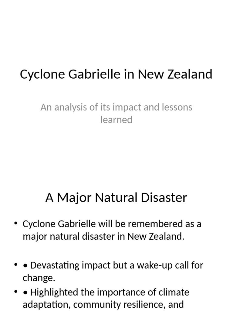 Cyclone Gabrielle Impact Lessons | PDF