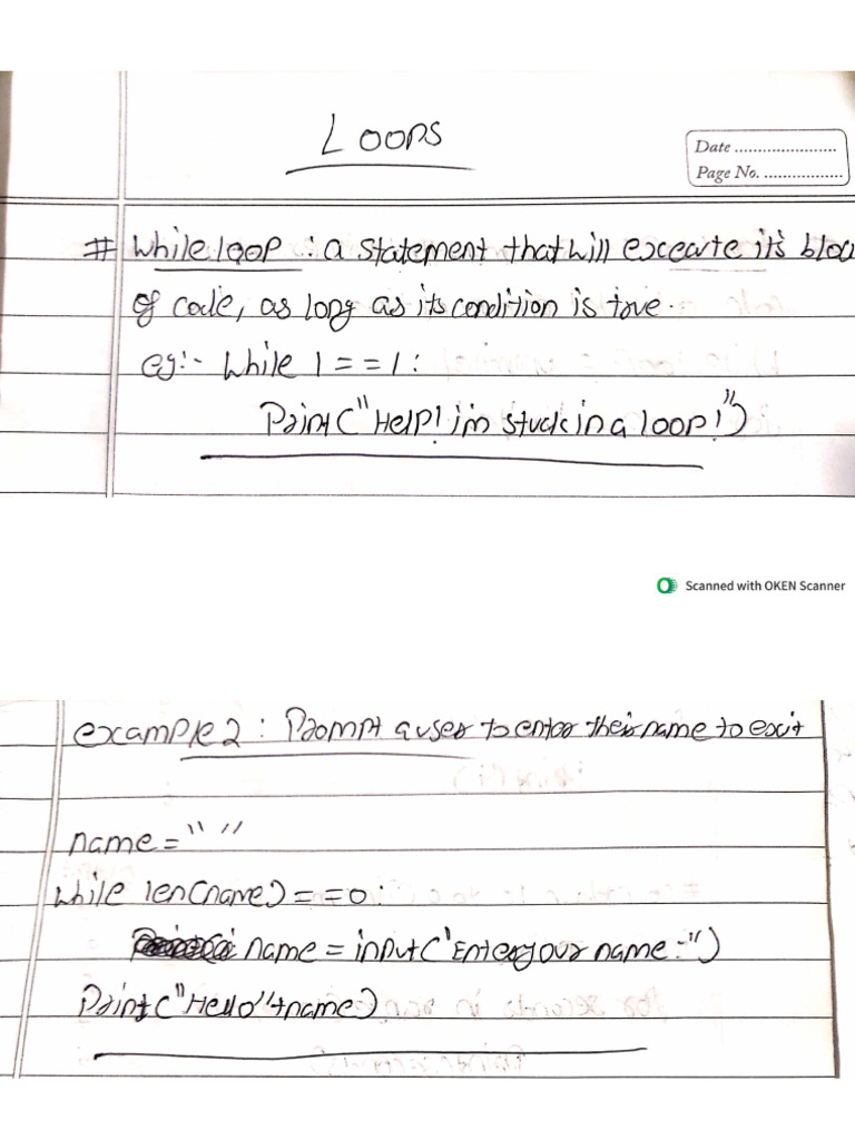 Ch 2 Control Statements Loops Continue Break And Pass Pdf