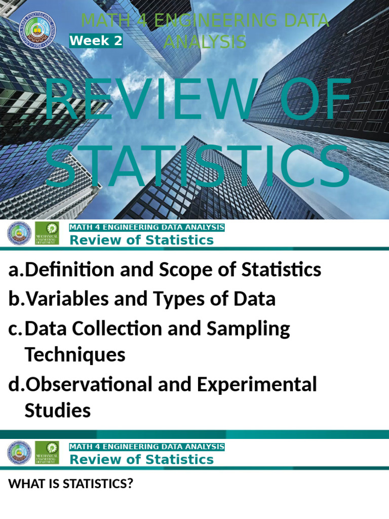 Review of Statistics | PDF | Statistics | Data Analysis