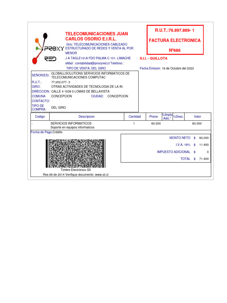 Prefacturado - Micro Informatica | PDF | Industrias de servicio | Tecnología de información y ...