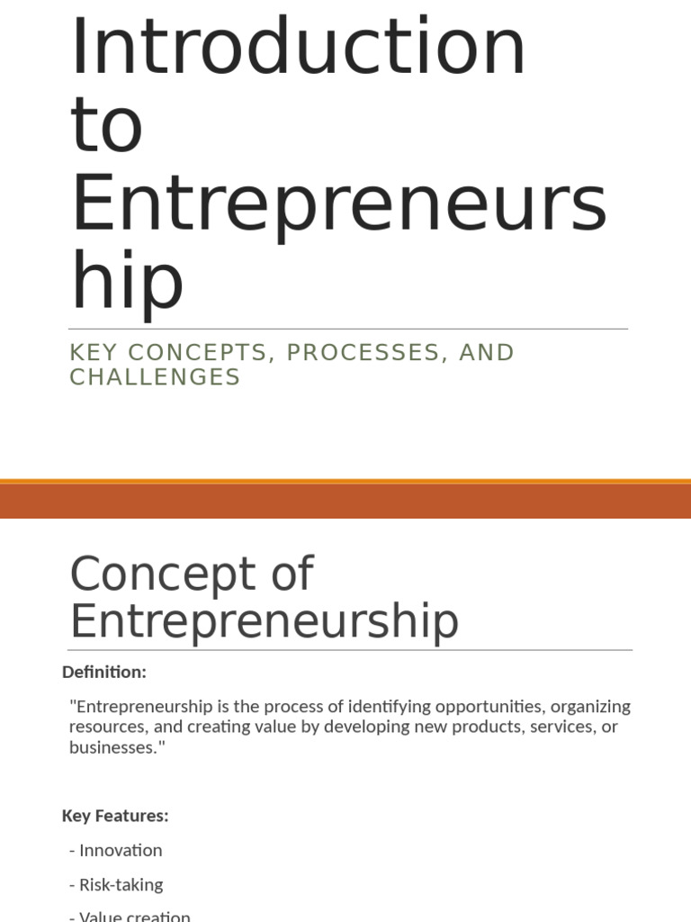 Introduction to Entrepreneurship | PDF