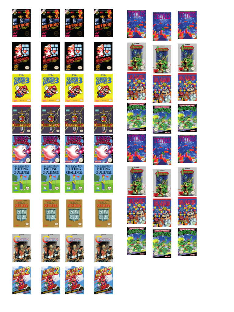 Nes Caratulas Normal Size Paper | PDF