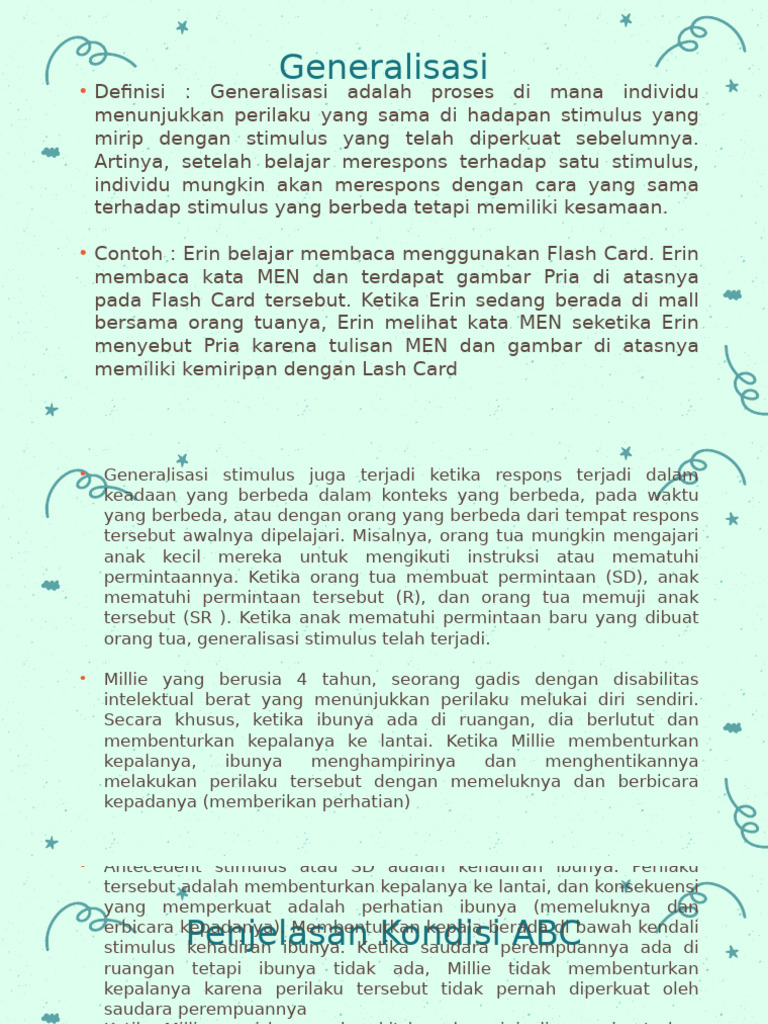 Generalisasi Stimulus pada Perilaku Anak | PDF