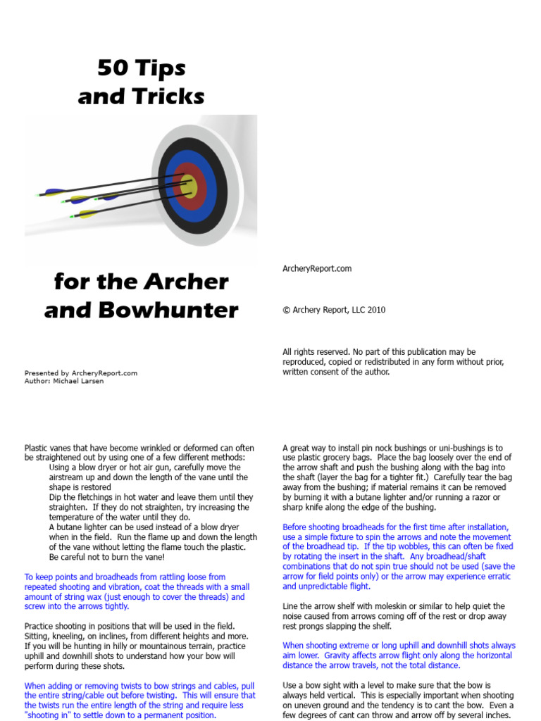 50 Archery Tips for Bowhunters | PDF | Arrow | Bow And Arrow
