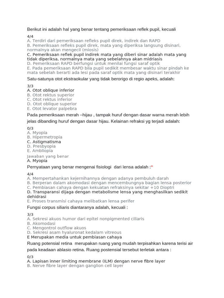 Pemeriksaan Refleks Pupil dan Anatomi Mata | PDF
