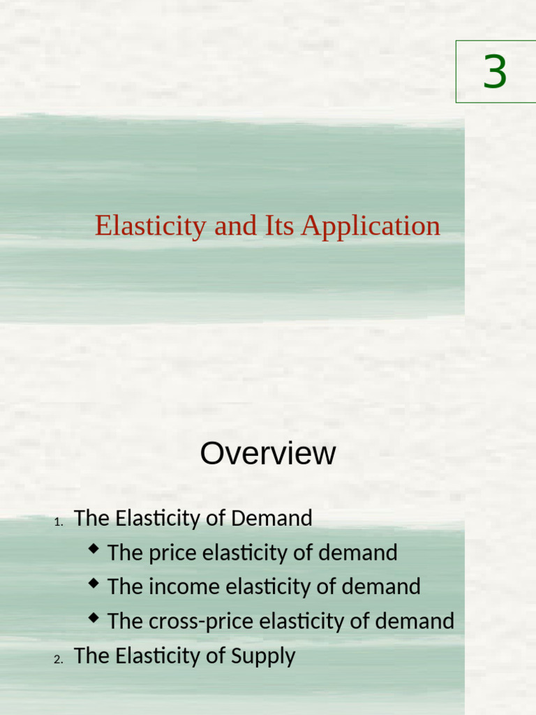 Lecture 4 Micro CLC 2011 Elasticity- Handout | PDF | Price Elasticity Of Demand | Elasticity ...