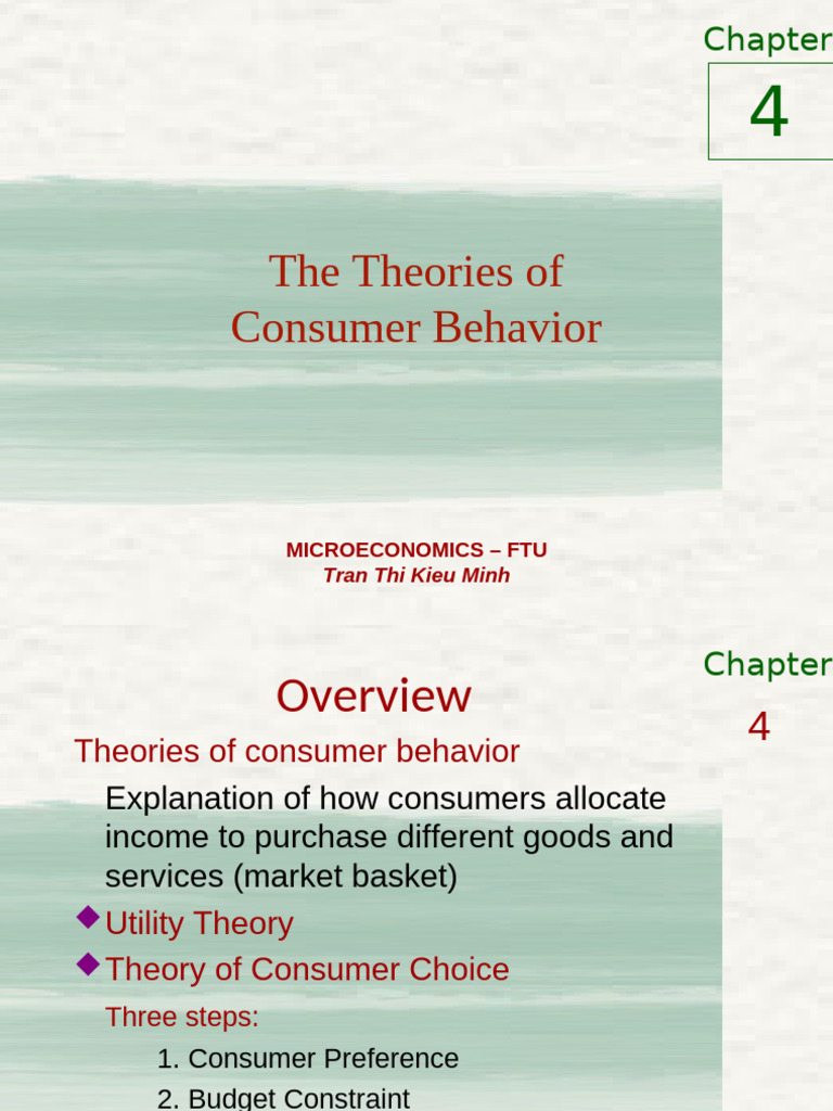 Lecture 5 Micro CLC 2011 The Theory of Consumer Behavior | PDF ...