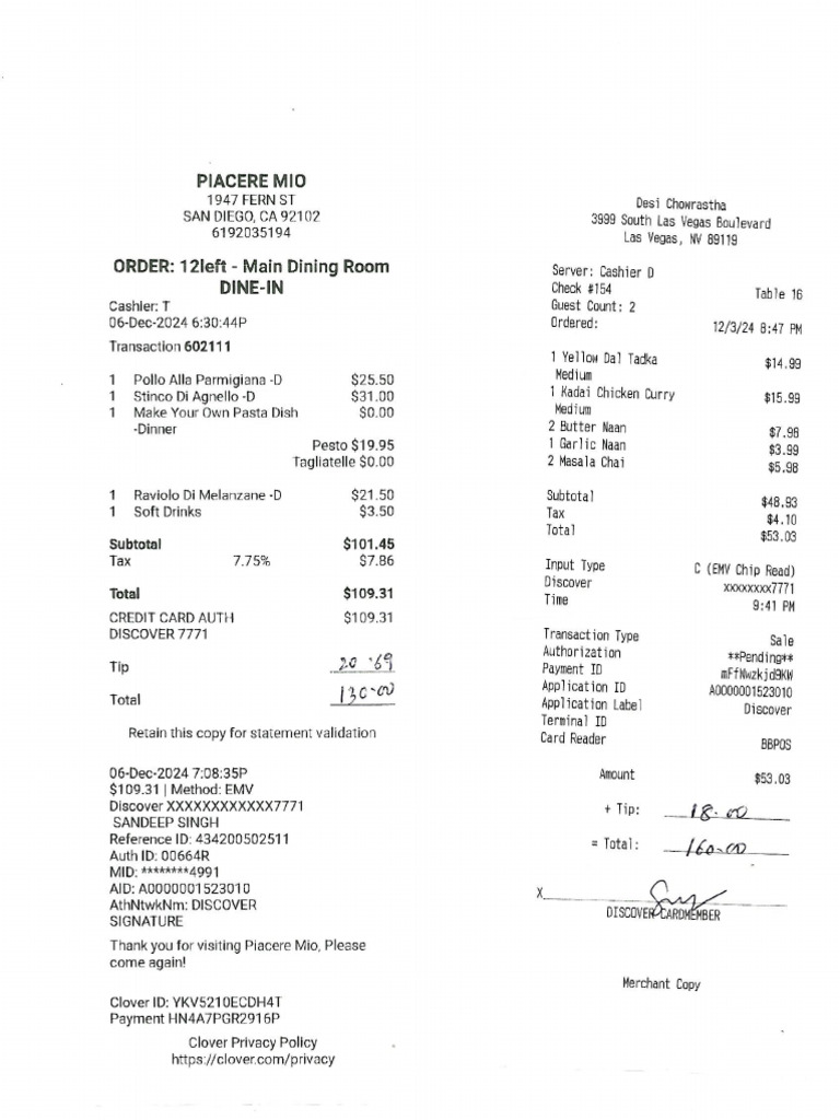 Reciept | PDF