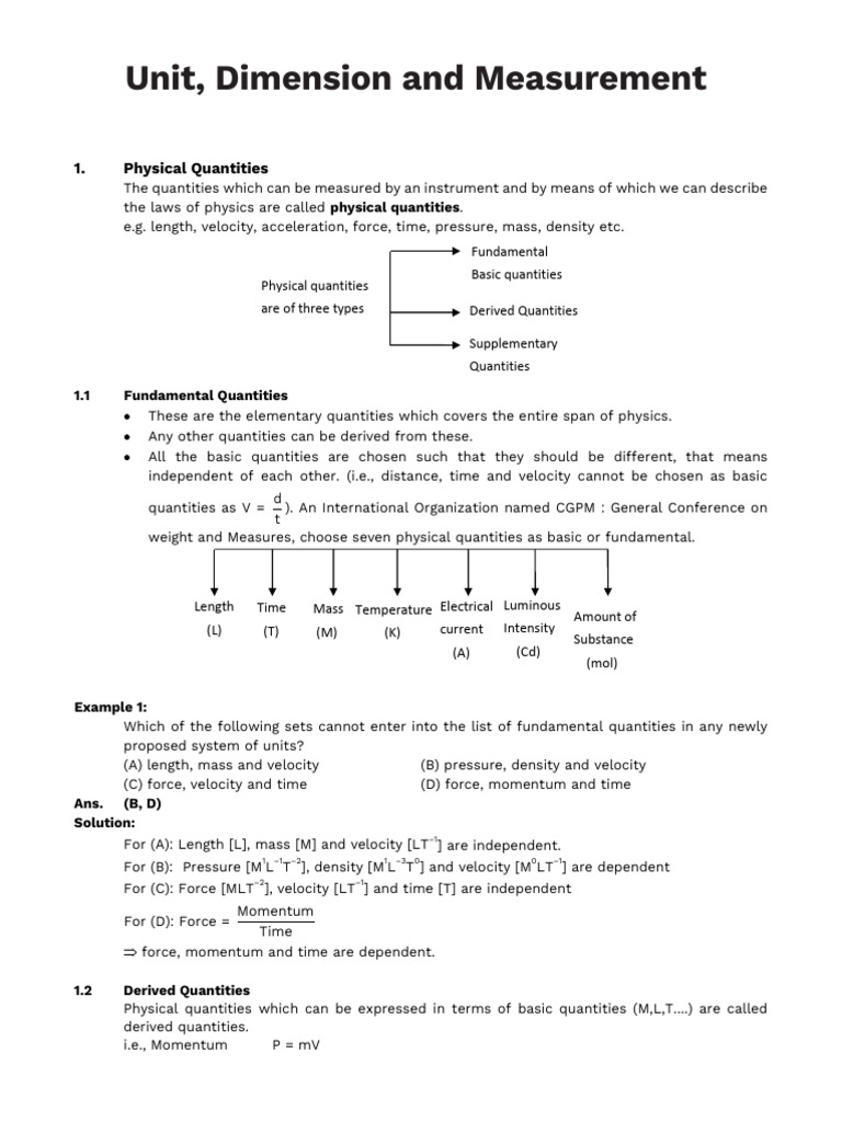physics 11 unit 1 | PDF | International System Of Units | Mole (Unit) physics 11 unit 1 | PDF | International System Of Units | Mole (Unit)