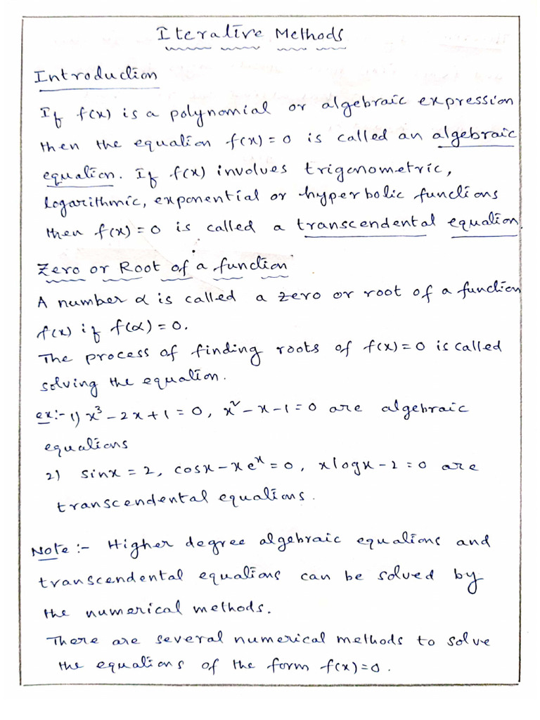 M2 Unit3 Iterative Methods | PDF