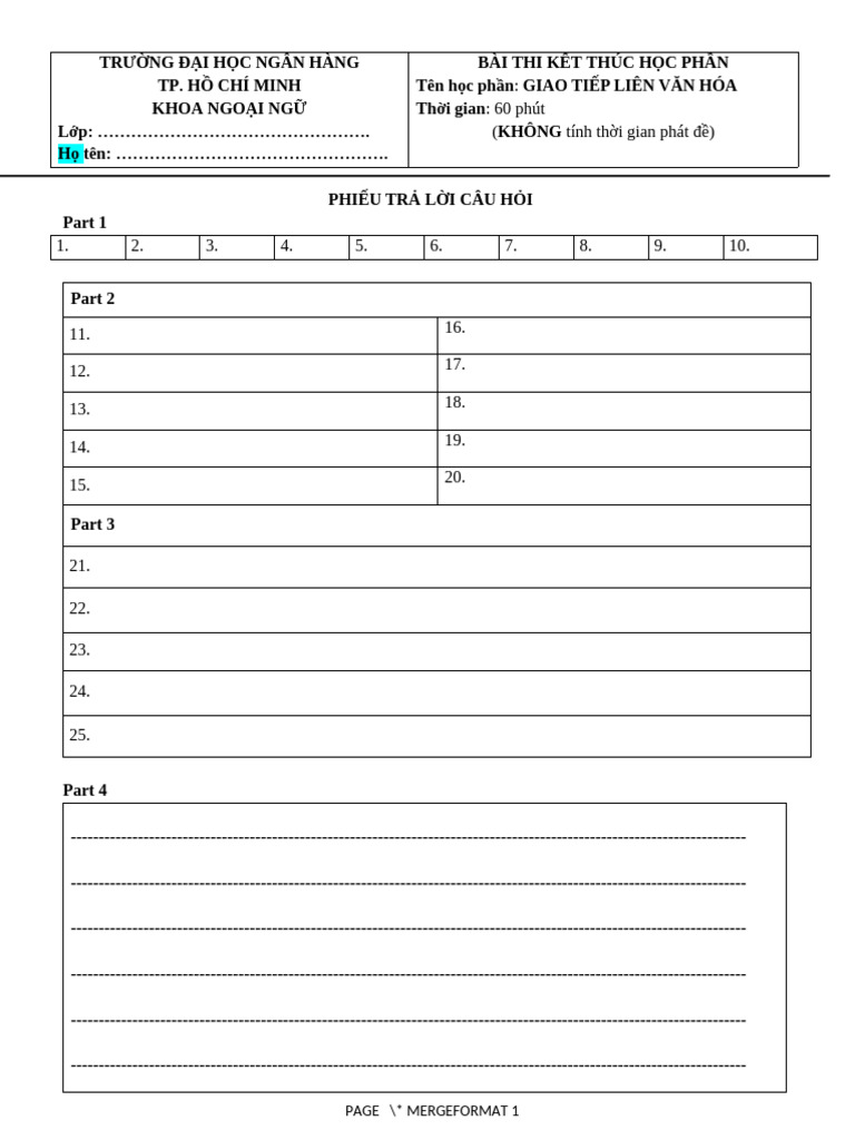 GTLVH. Test Format | PDF