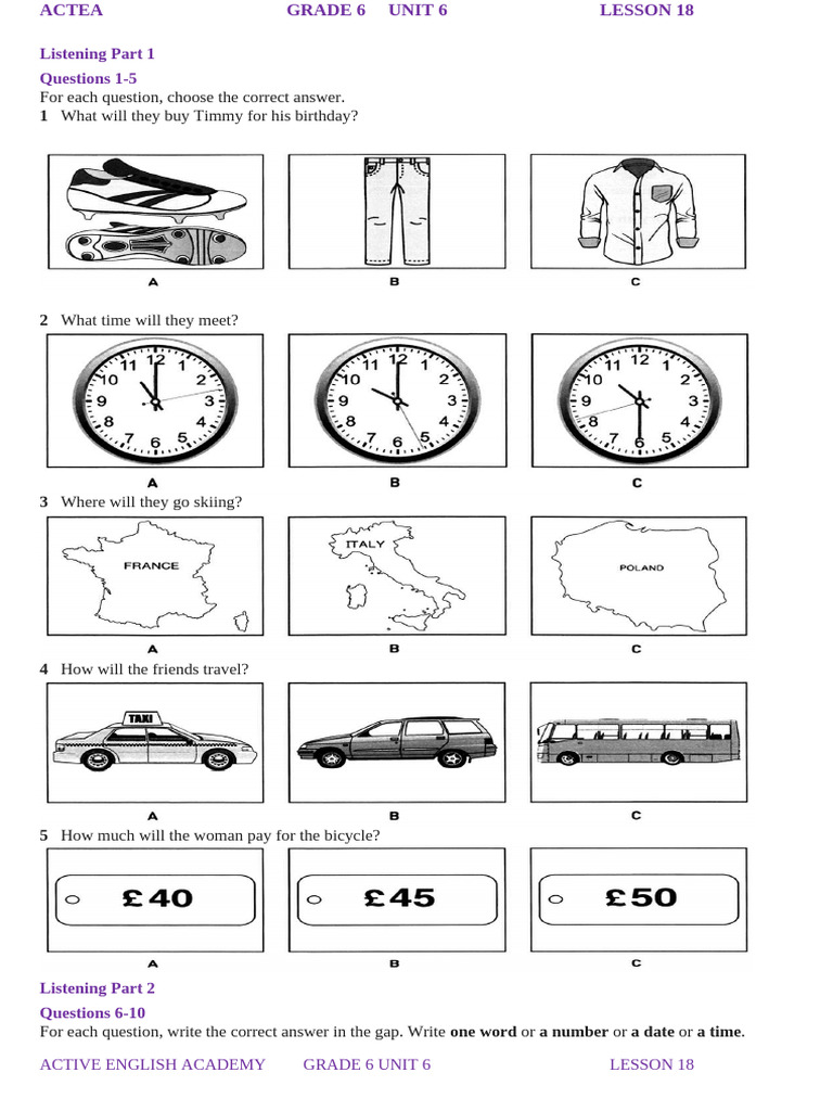Unit 6. Grade 6. Lesson 3. HS | PDF